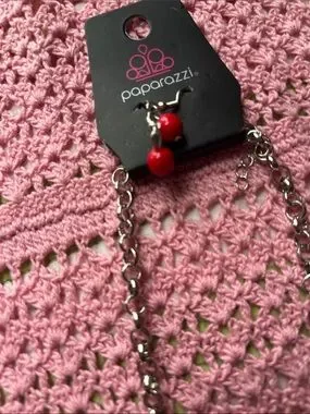 paparazzi | Jewelry | Paparazzi Red Beaded Cascade Necklace | Poshmark